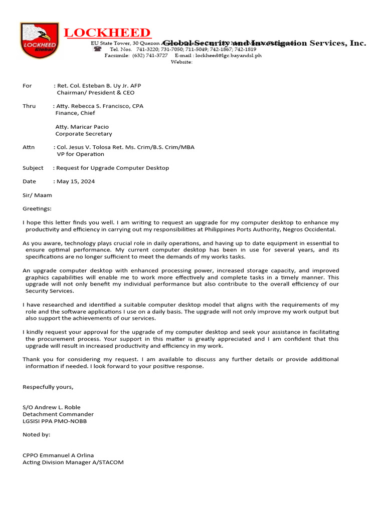 Computer Upgrade Request | PDF | Computing | Computer Science