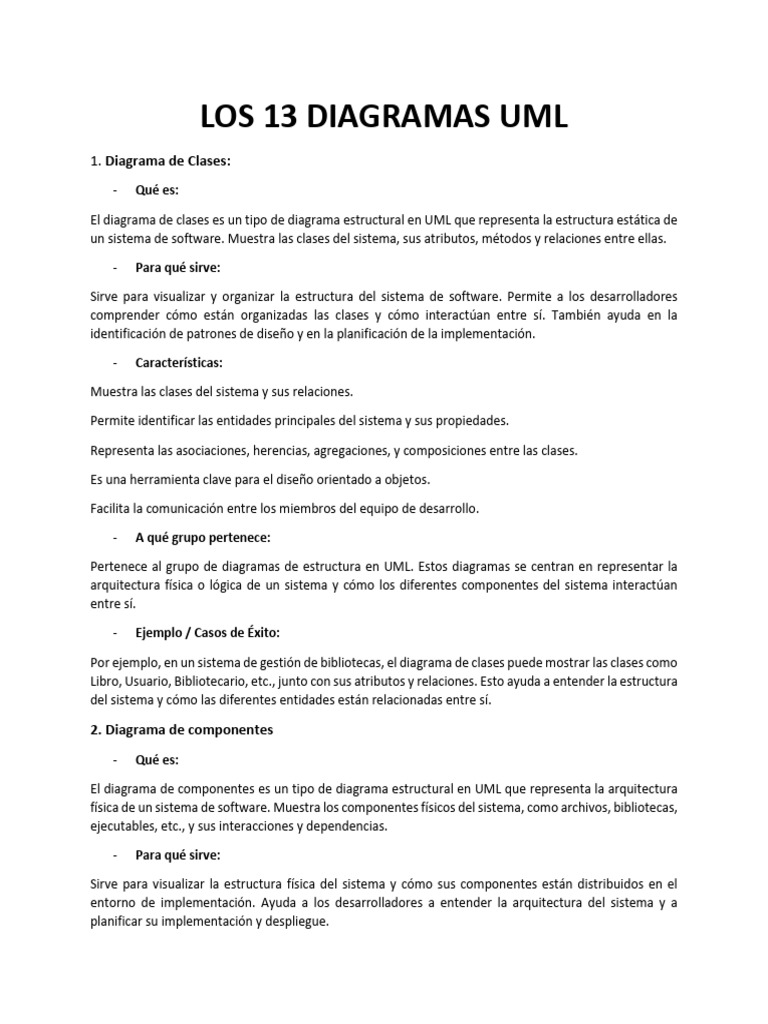 Los 13 Diagramas Uml | PDF | Lenguaje de modelado unificado | Objeto (informática)