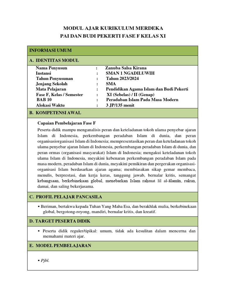 Modul Ajar Bab 11 Salsa | PDF