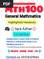 MTH100 Highlighted Handout BY IQRA AZHAR | PDF | Mathematical Logic ...