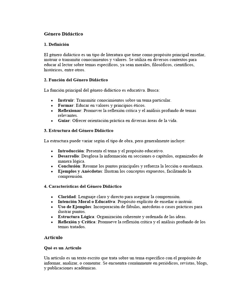 Género Didáctico | PDF | Ensayos