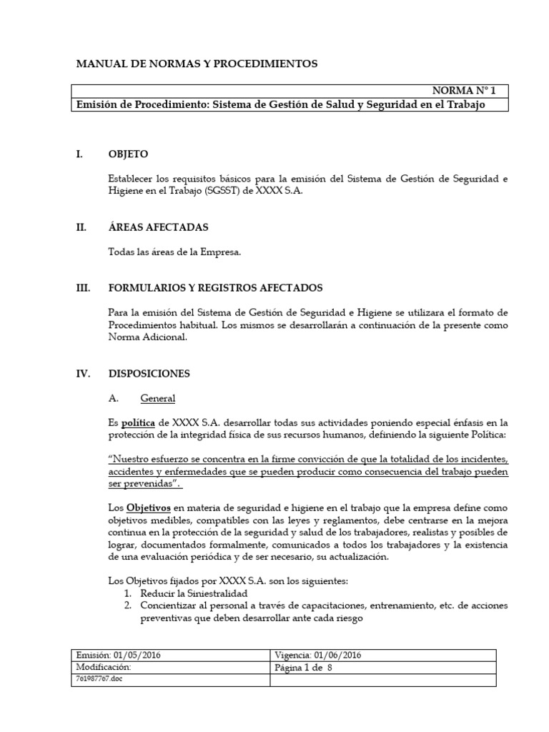 Norma 1 Emision Sistema de Gestion | PDF | La seguridad informática | Seguridad