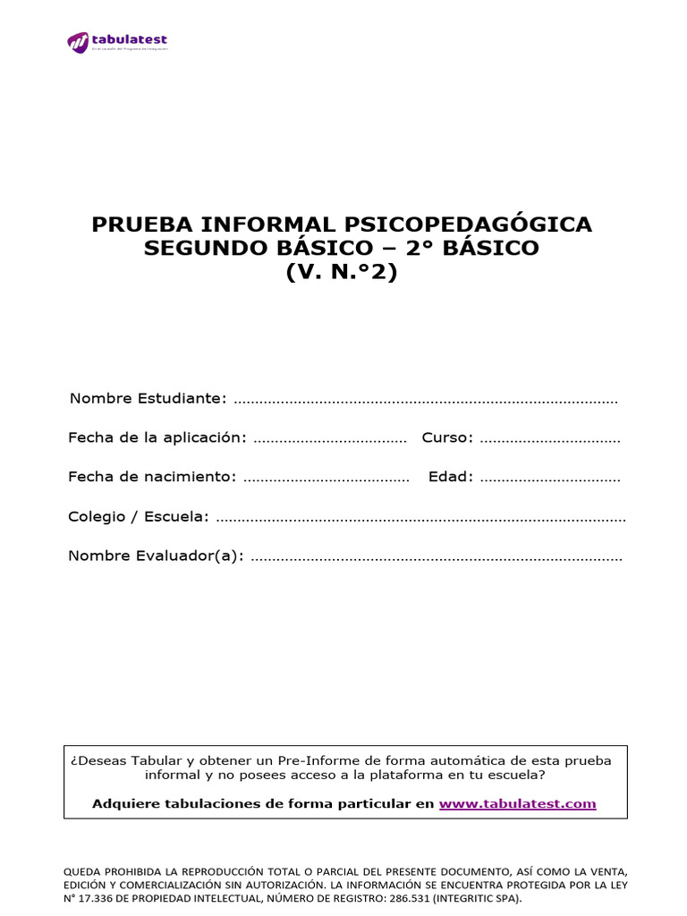 Prueba_Inf__Psicoped__2°_Basico_63657c4609125bf8b8e79d16 | PDF