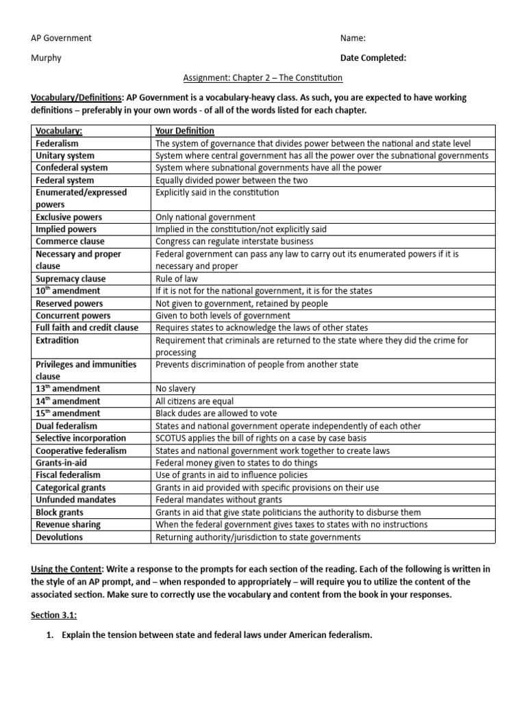Chapter 3 | PDF | Federalism | Necessary And Proper Clause