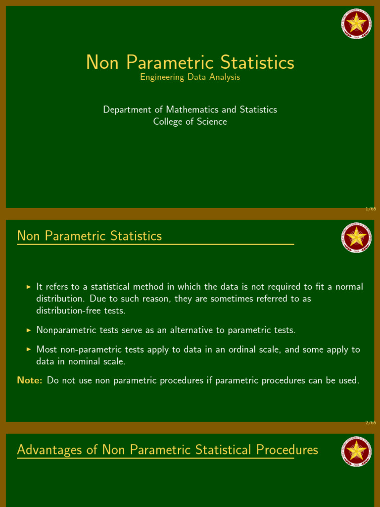 Non Parametric Statistics | Download Free PDF | Statistical Hypothesis ...