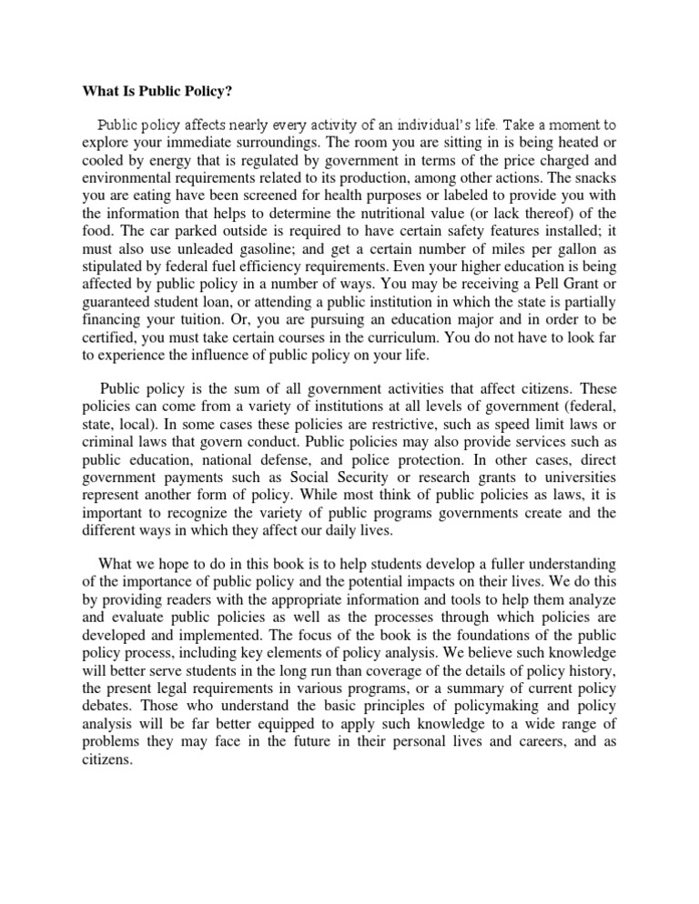 Understanding Public Policy Impact | PDF | Policy Analysis | Policy