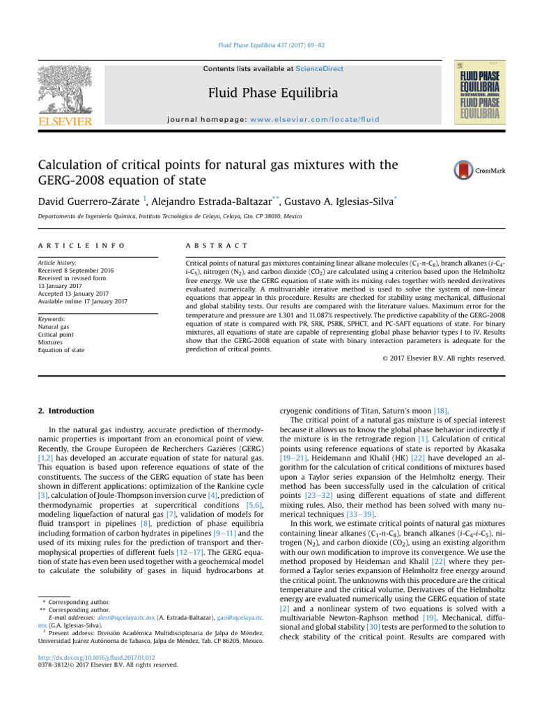 Critical Points in Natural Gas Mixtures | PDF | Gases | Chemical ...