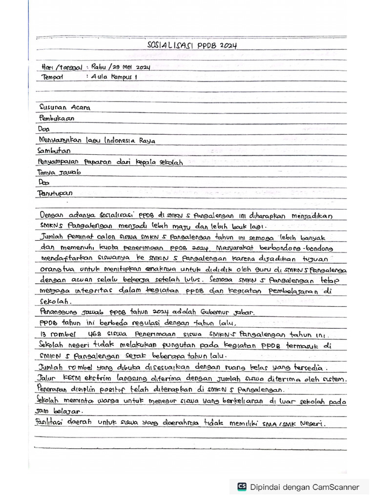 Notulen Sosialiasi PPDB | PDF