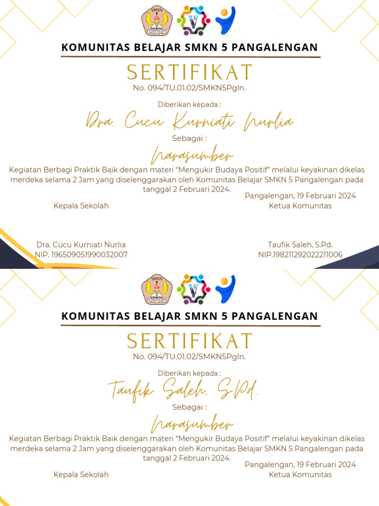 Sertifikat Kombel 1 | PDF