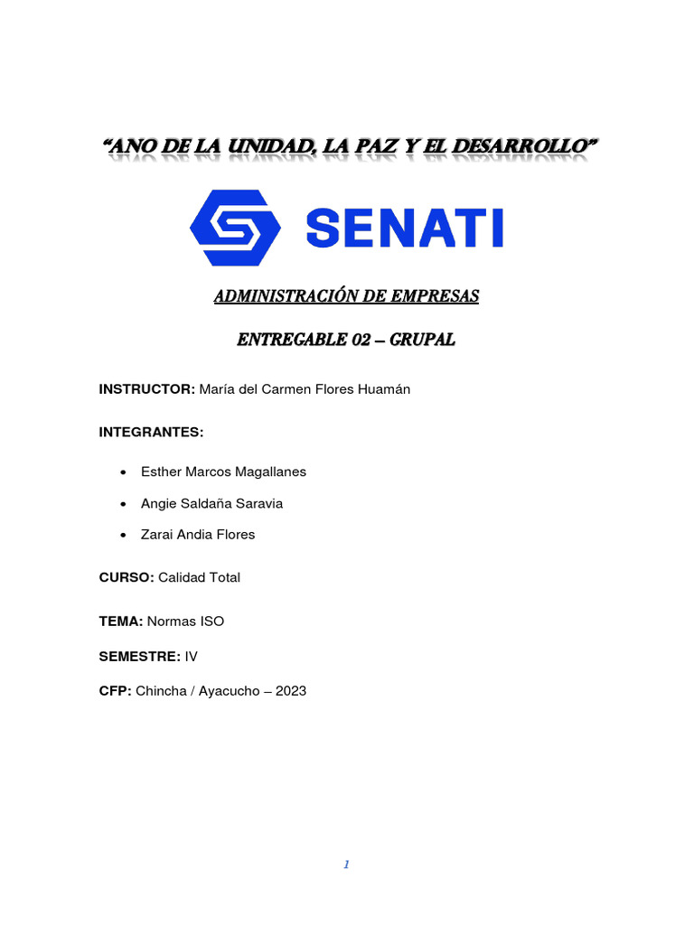 Entregable 02 de Calidad Grupal 2 | PDF | Calidad (comercial) | Business