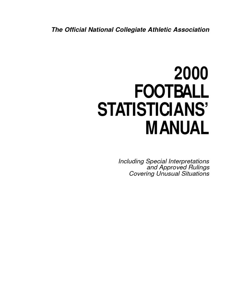 2000 Football Stats Manual | PDF | Gridiron Football | American Football