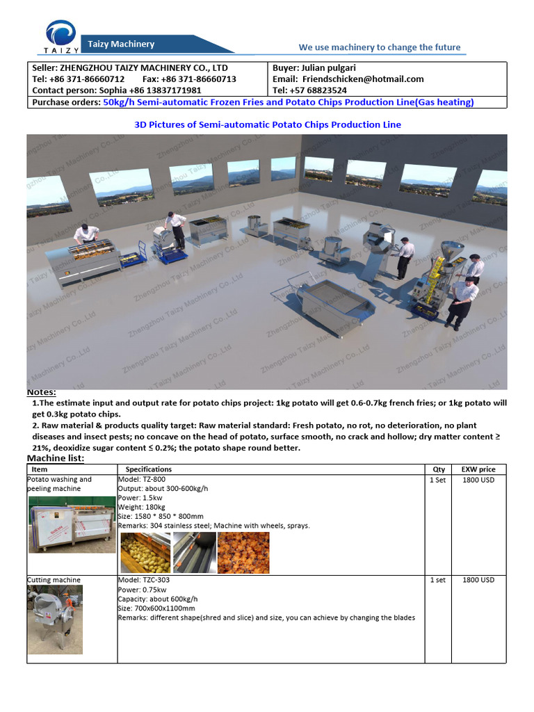 Quotation List of 50kg per hour semi-automatic frozen fries and potato ... Quotation List of 50kg per hour semi-automatic frozen fries and potato ...