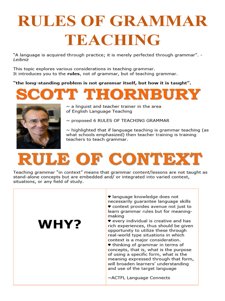 Effective Rules for Teaching Grammar | PDF | Learning | Second Language