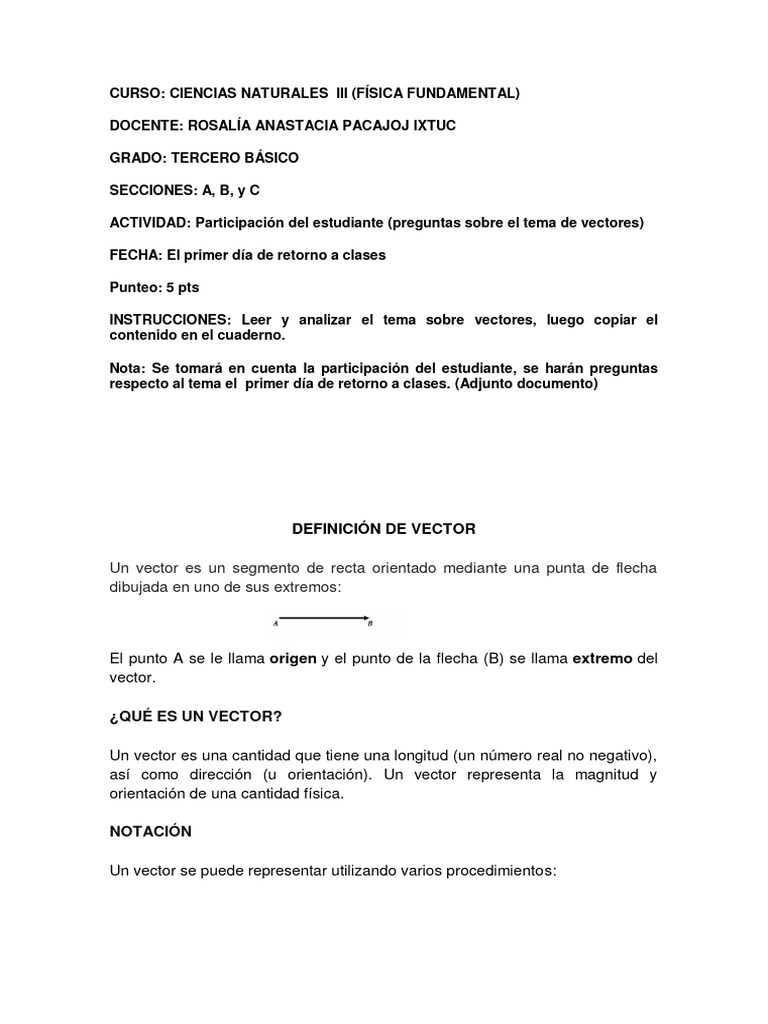 Fisica Fundamental Vectores | Descargar gratis PDF | Vector Euclidiano | Geometria clasica