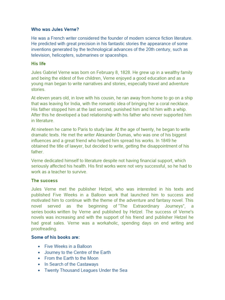 Julio Verne | Download Free PDF | Jules Verne