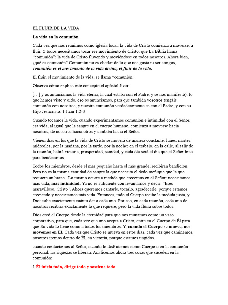 EL FLUIR DE LA VIDA | PDF | eucaristía | Sarah
