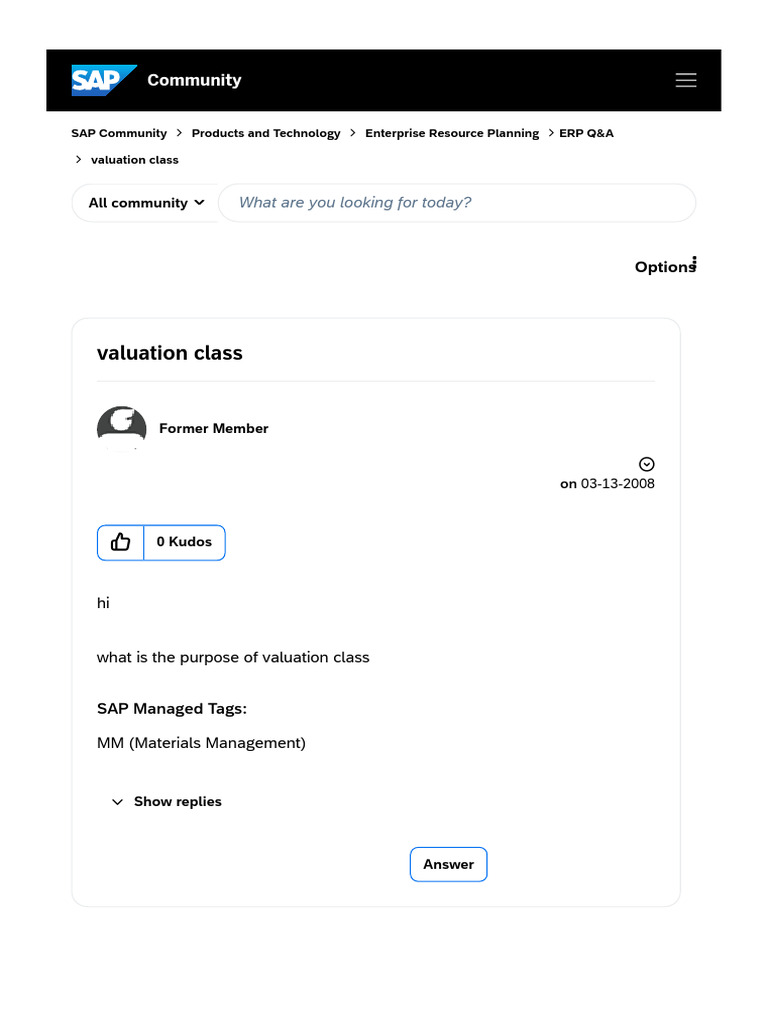 Valuation Class - SAP Community | PDF | Valuation (Finance ...