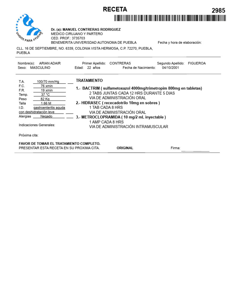 RECETA Faringitis 2 Dias | PDF | Relaciones personales, crianza y ...