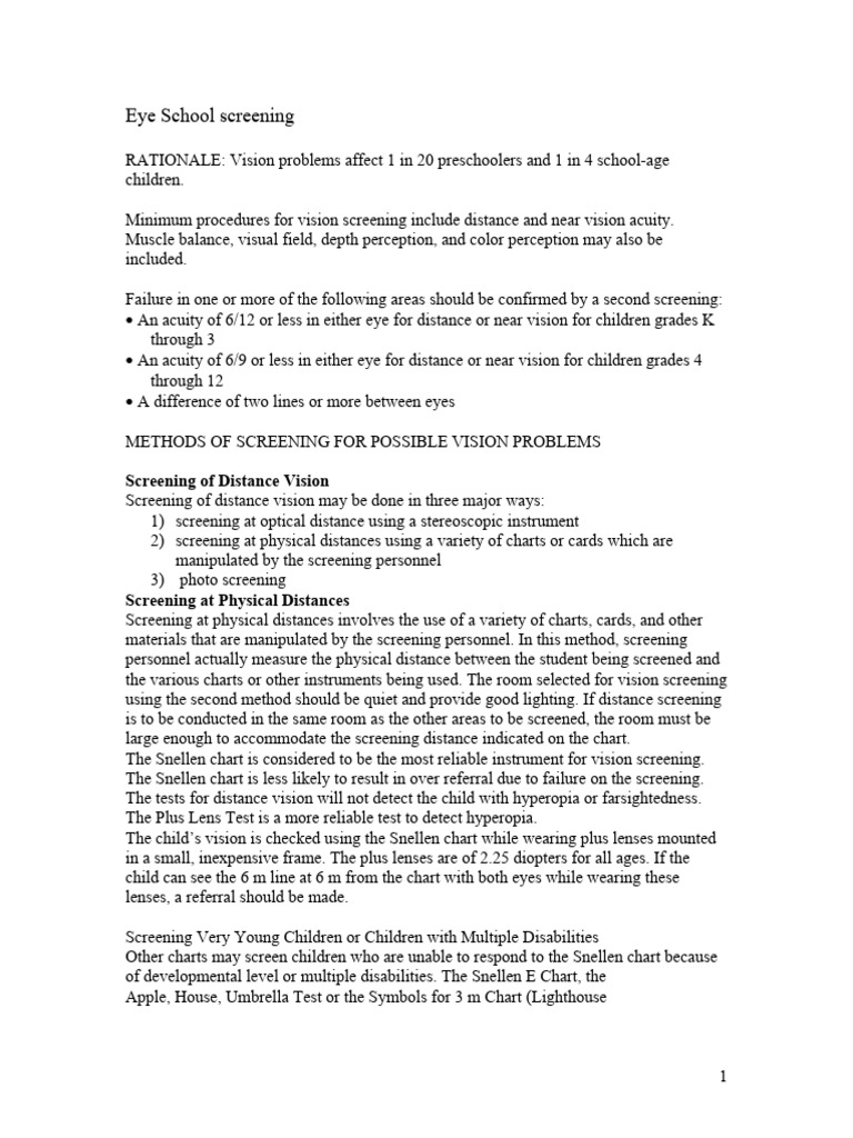 Eye School Screening | PDF | Visual Acuity | Eye
