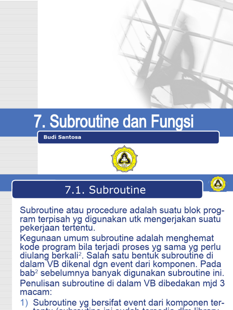 Subroutine dan Fungsi VB | PDF