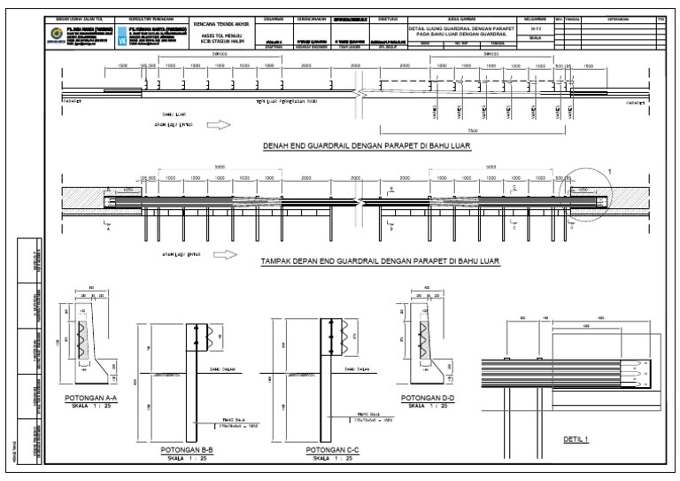Detail GR Thrie Beam End Section-Barrier | PDF