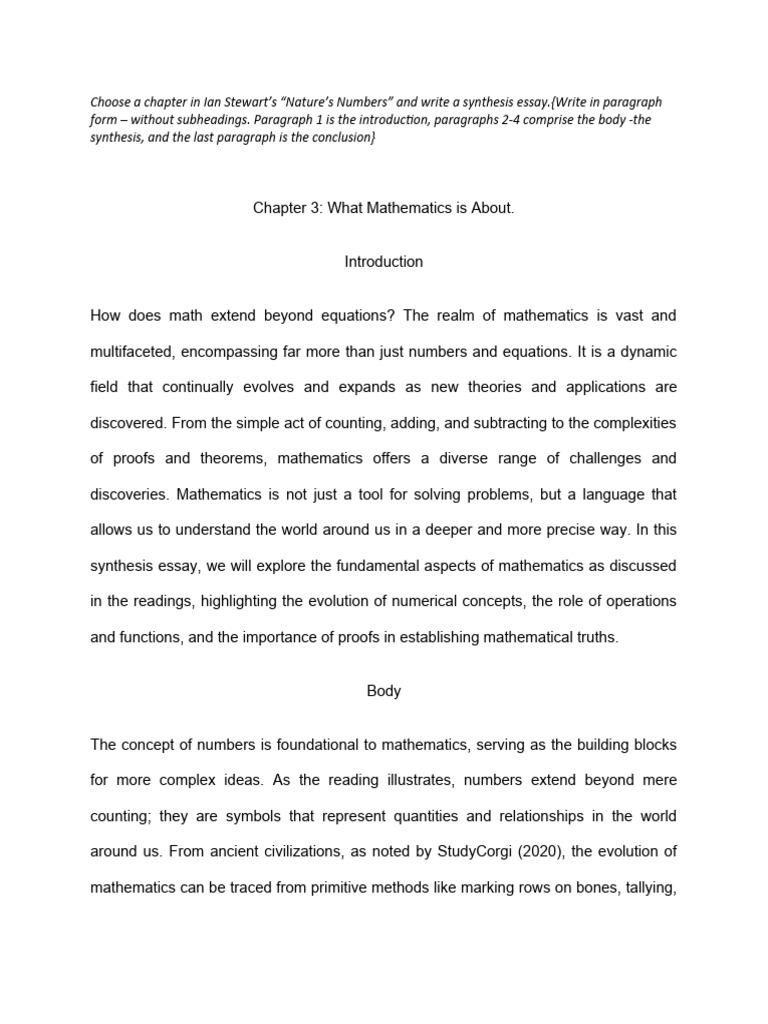 Chapter 3 - What Mathematics Is About | PDF | Mathematics ...