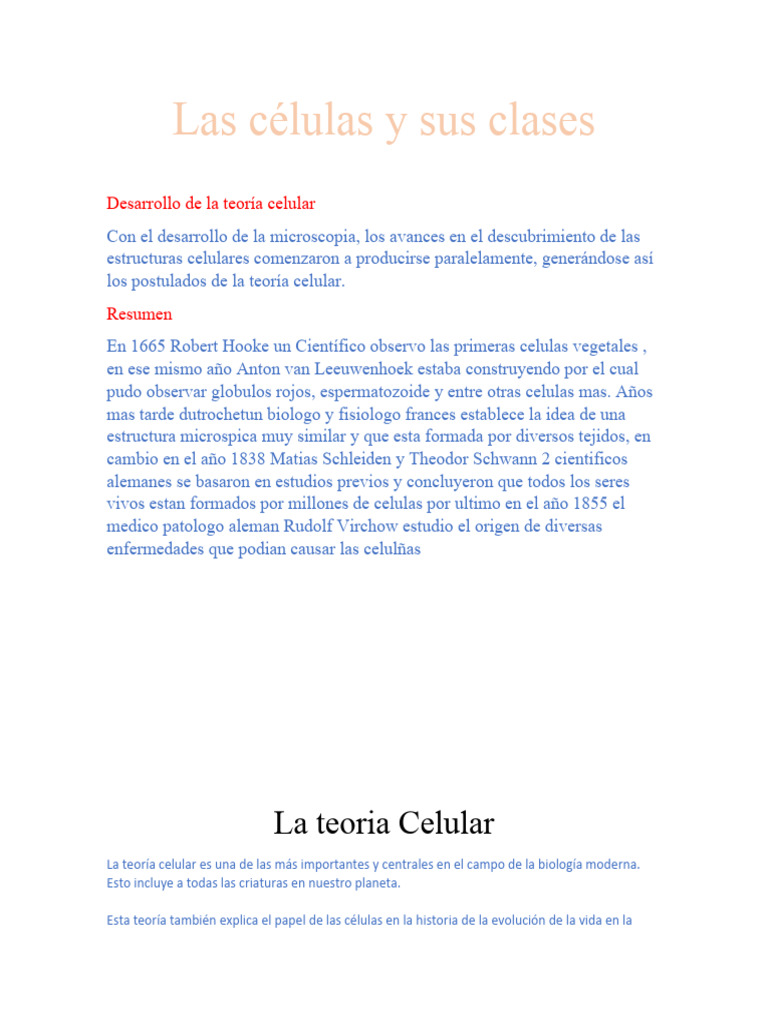 Las Células y Sus Clases | PDF | Biología Celular) | Las bacterias