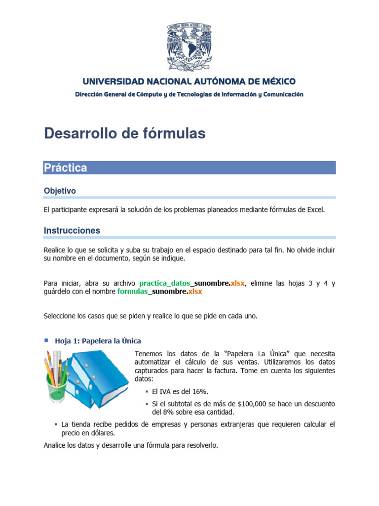 Desarrollo de Fórmulas: Práctica | PDF | Tecnologías de la información ...