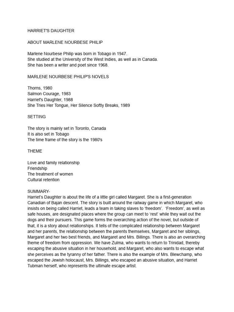 Harriet's Daughter | PDF