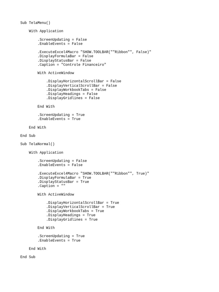Excel VBA Interface Control | PDF