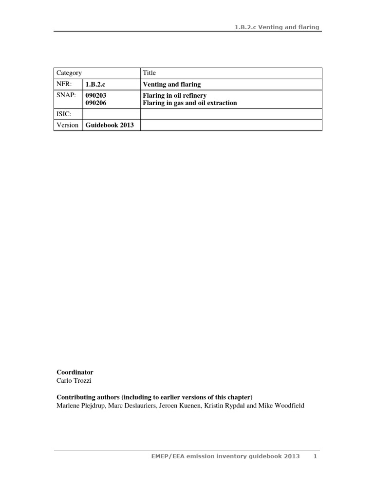 1.B.2.c Venting and Flaring GB2013 | PDF | Emission Intensity | Natural Gas