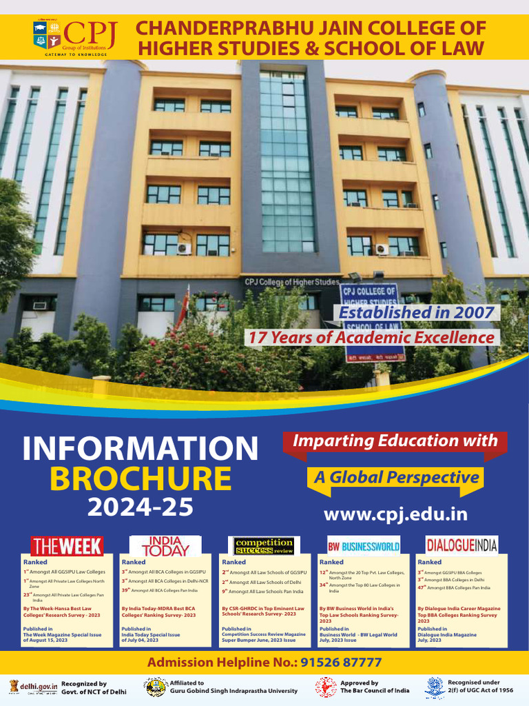 CPJ College 2024-25 Brochure | PDF | Law School