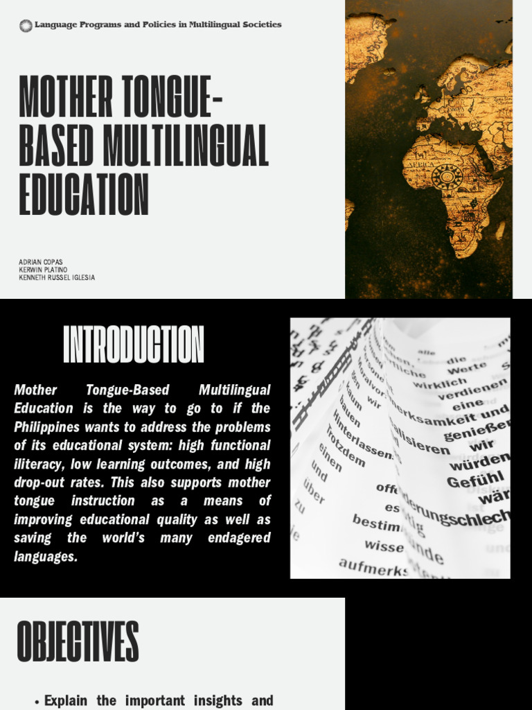 EL104 Topic 14 Mother Tongue Based Multilingual Education | PDF | Multilingualism | First Language