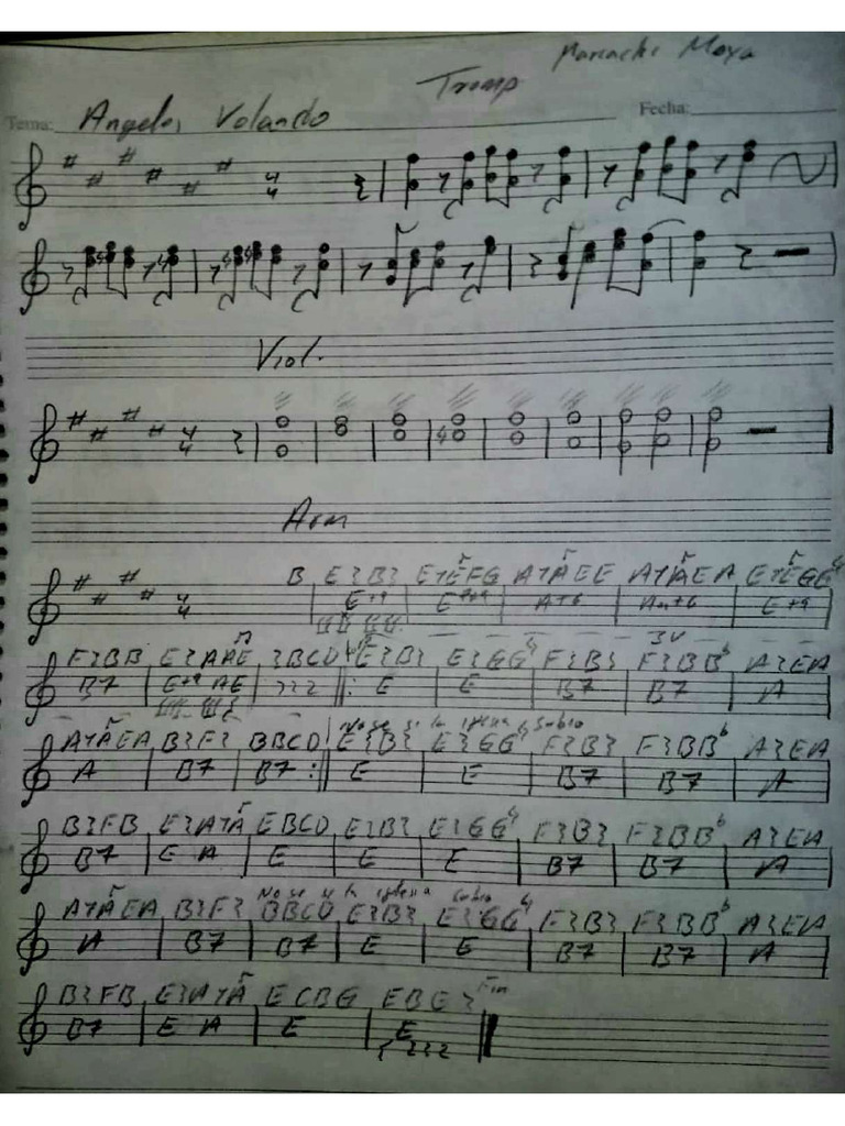 Angeles Volando - Mariachi Moya-1 | PDF