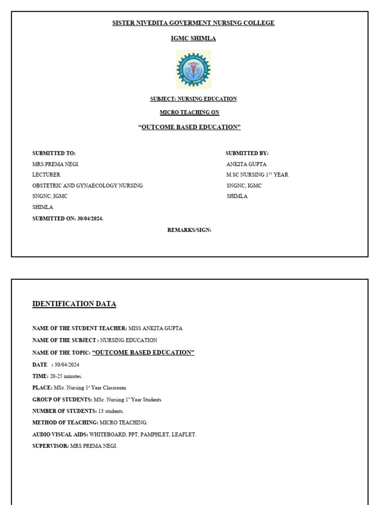 Lesson Plan OBE-1 | PDF | Learning | Curriculum