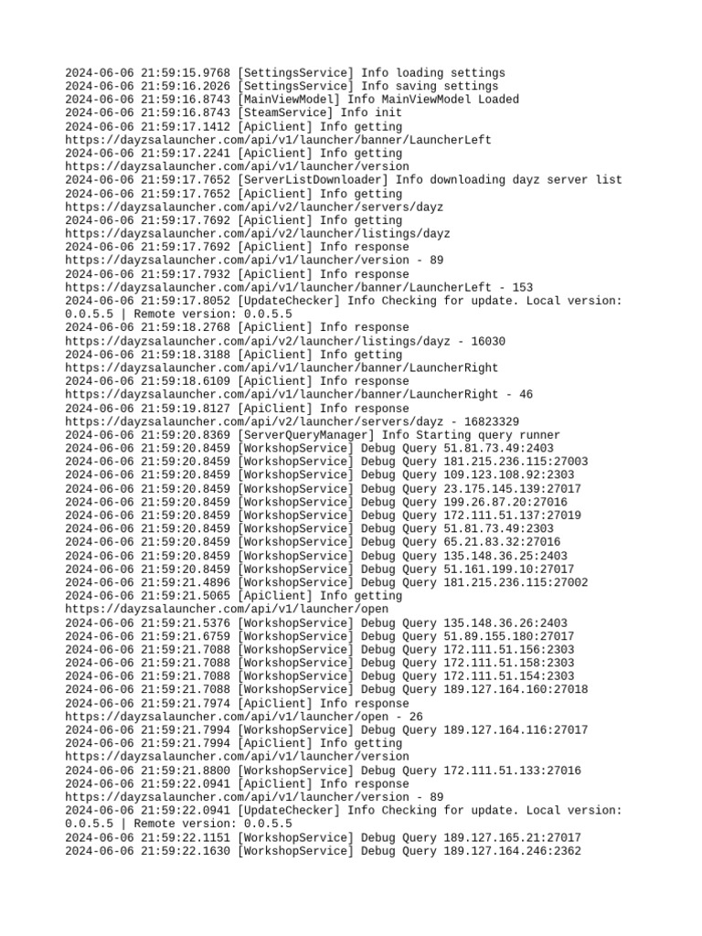 DayZ Launcher Log Analysis | PDF | Software | Information Technology
