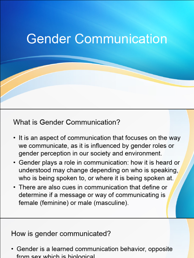 4 - Gender Communication (1) | PDF | Grammatical Gender | Syntax