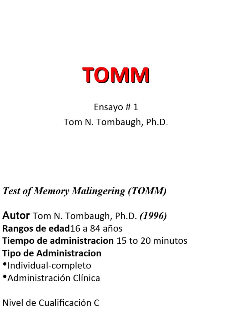 TOMM - Completo 97 | PDF