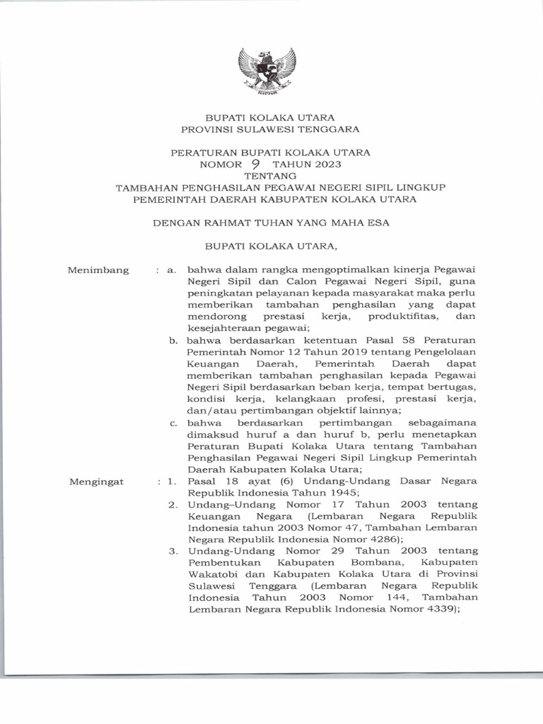 Perbup TPP 2023-1 | PDF