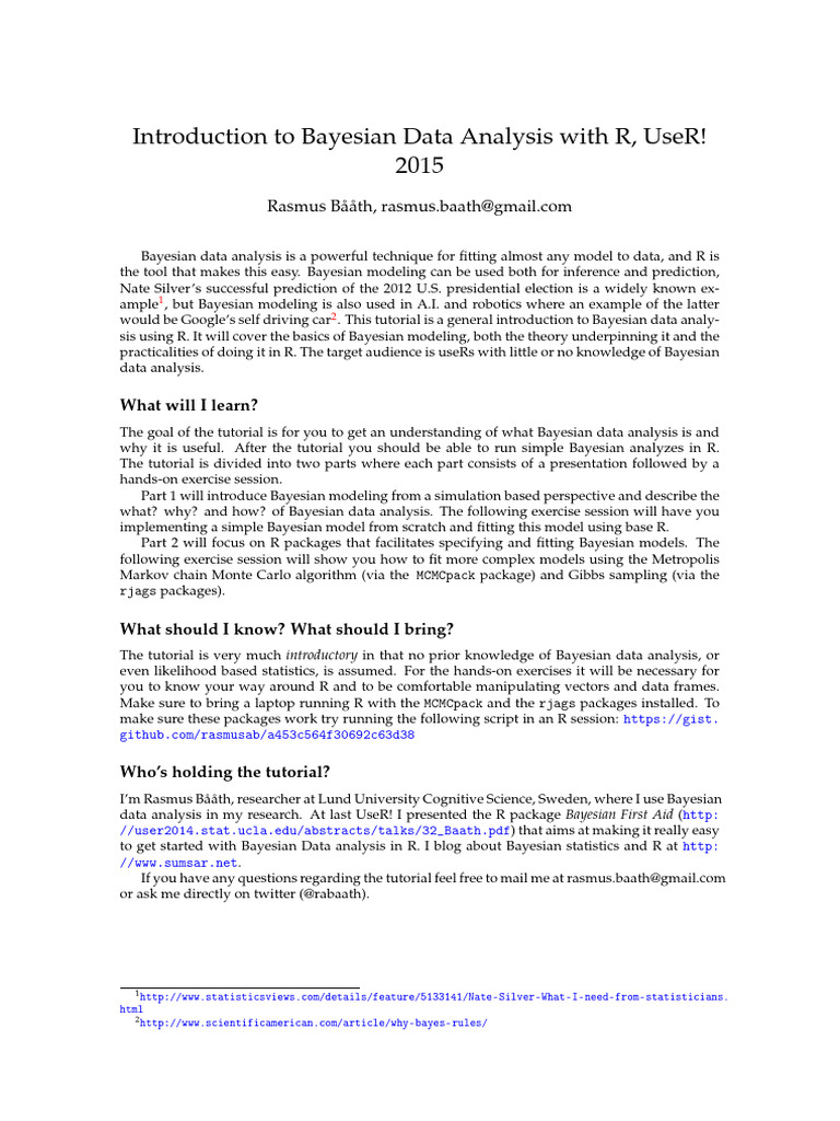 Bayes | PDF | Bayesian Inference | Data Analysis