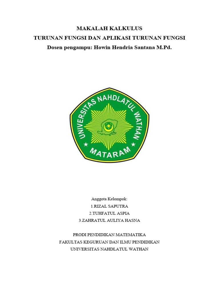 Makalah Kalkulus | PDF | Metode & Bahan Ajar