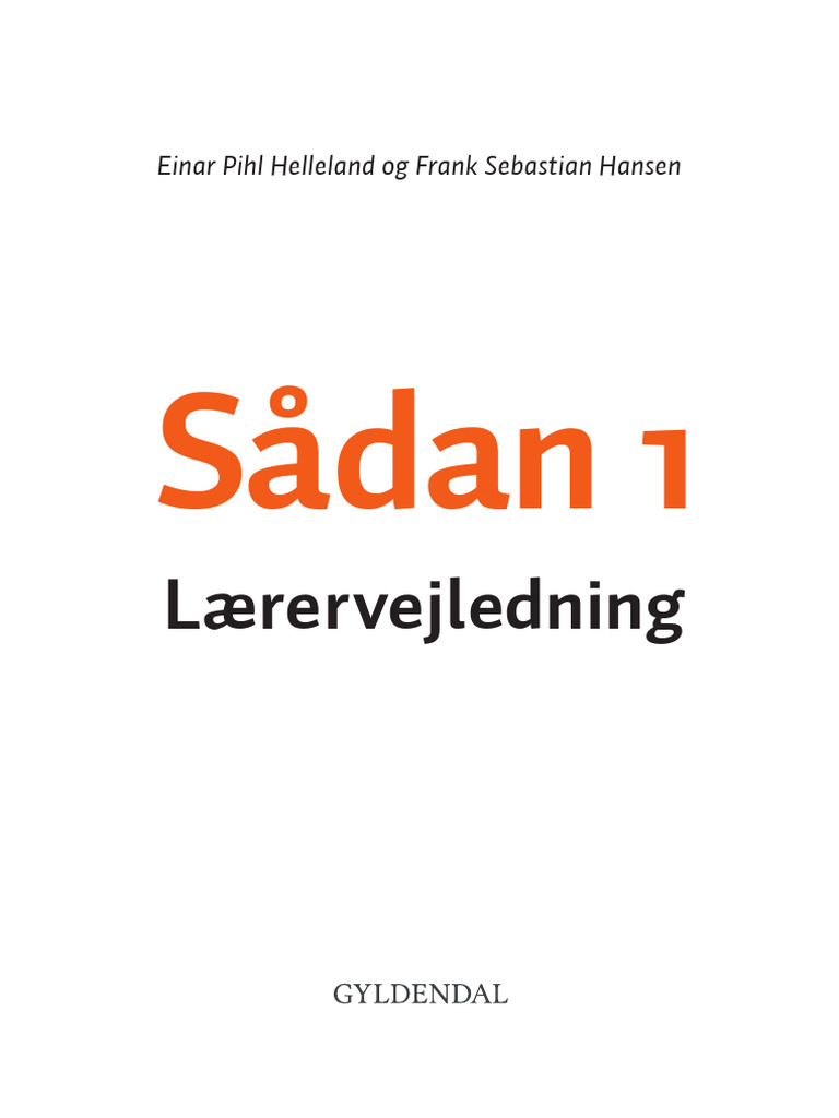 Saadan1 Lærervejledning | PDF