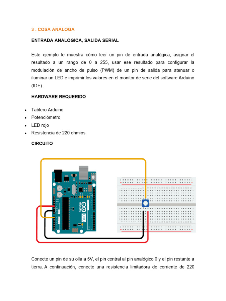 Analogica | PDF | Resistencia Eléctrica y Conductancia | Arduino