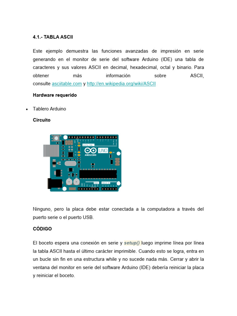 Comunicacion | PDF | Arduino | Ascii