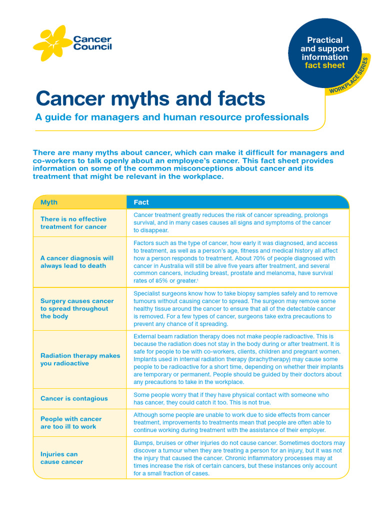 cancer-myths-and-facts | Download Free PDF | Cancer | Radiation Therapy