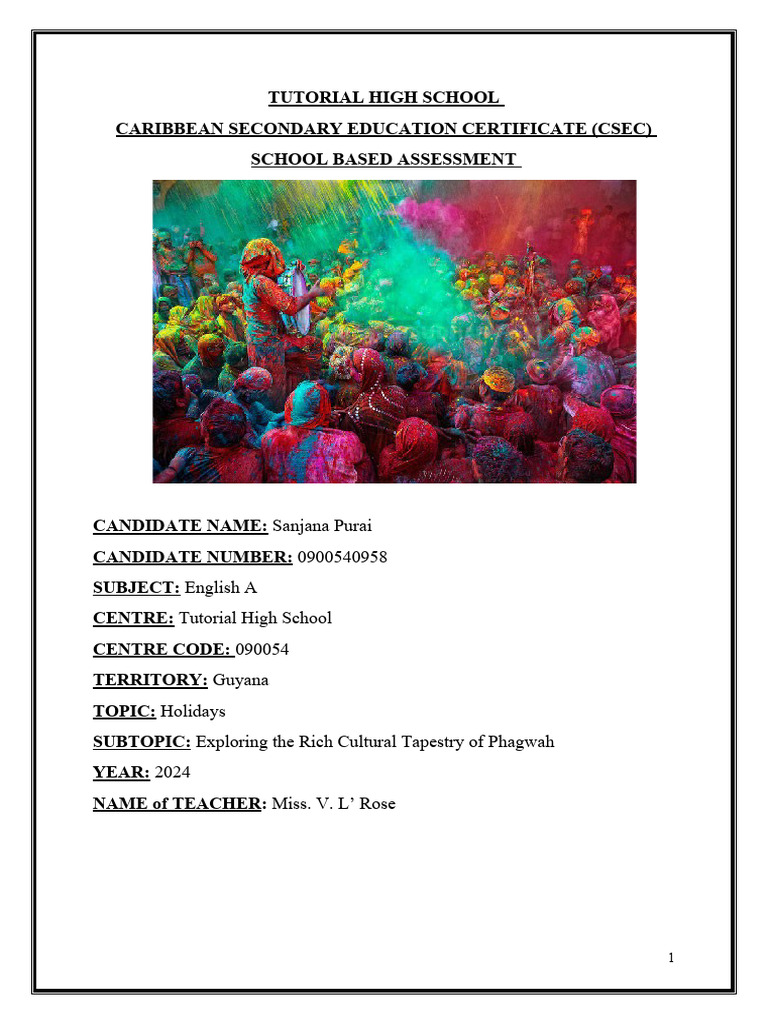 English SBA | Download Free PDF | Traditions