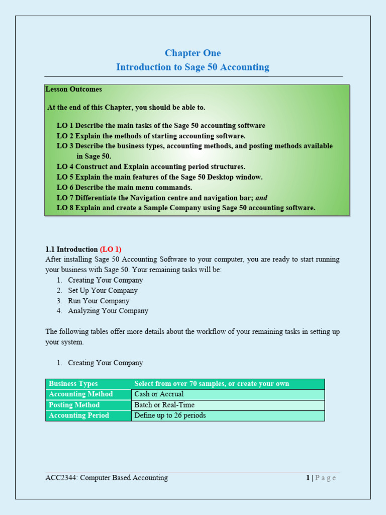 Introduction to Sage 50 Accounting | PDF | Corporations | Menu (Computing)