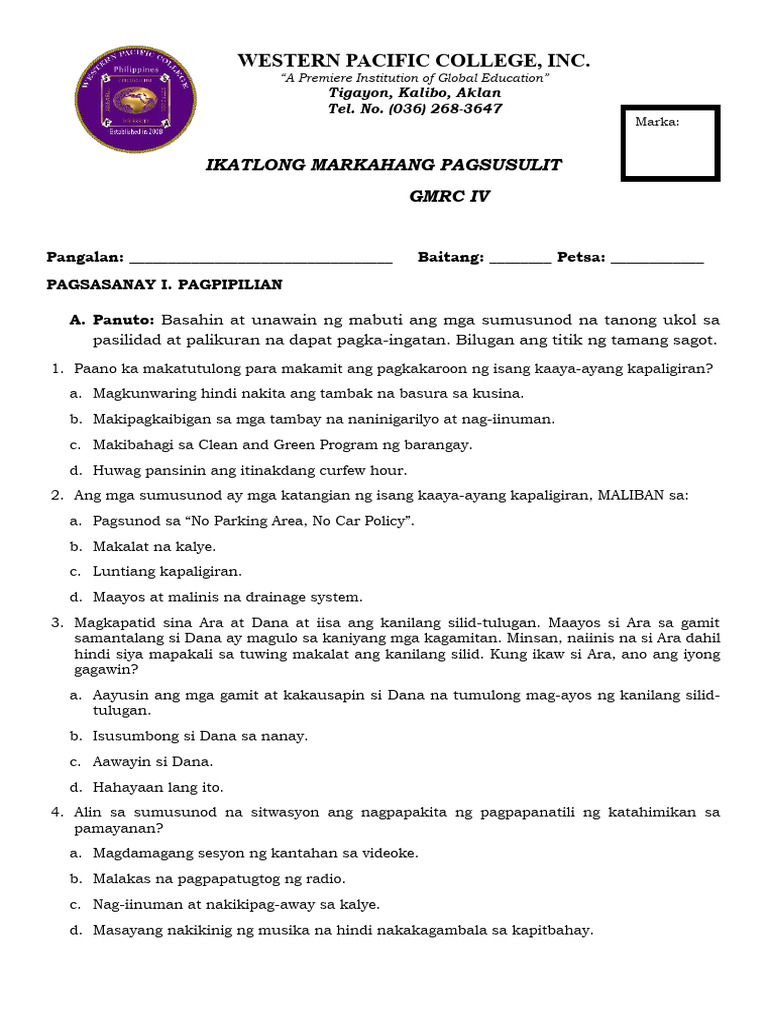 GMRC 4 Exam | PDF