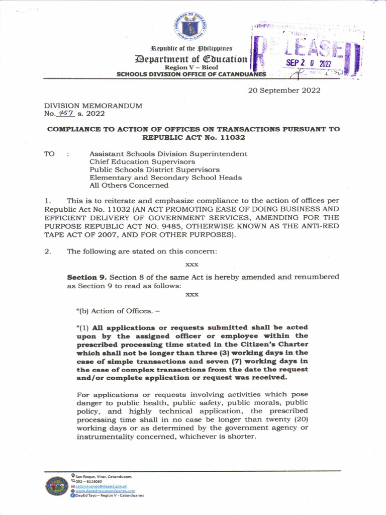 Rec DM.457 S.2022 Compliance To Action of Offices On Transactions ...