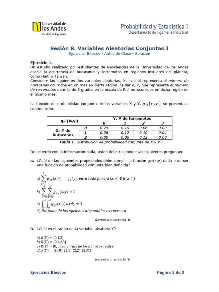 3.2. Ejercicios Básicos - Solución - 2023-II - MC - V. Final - S8 | PDF | Función de densidad de ...